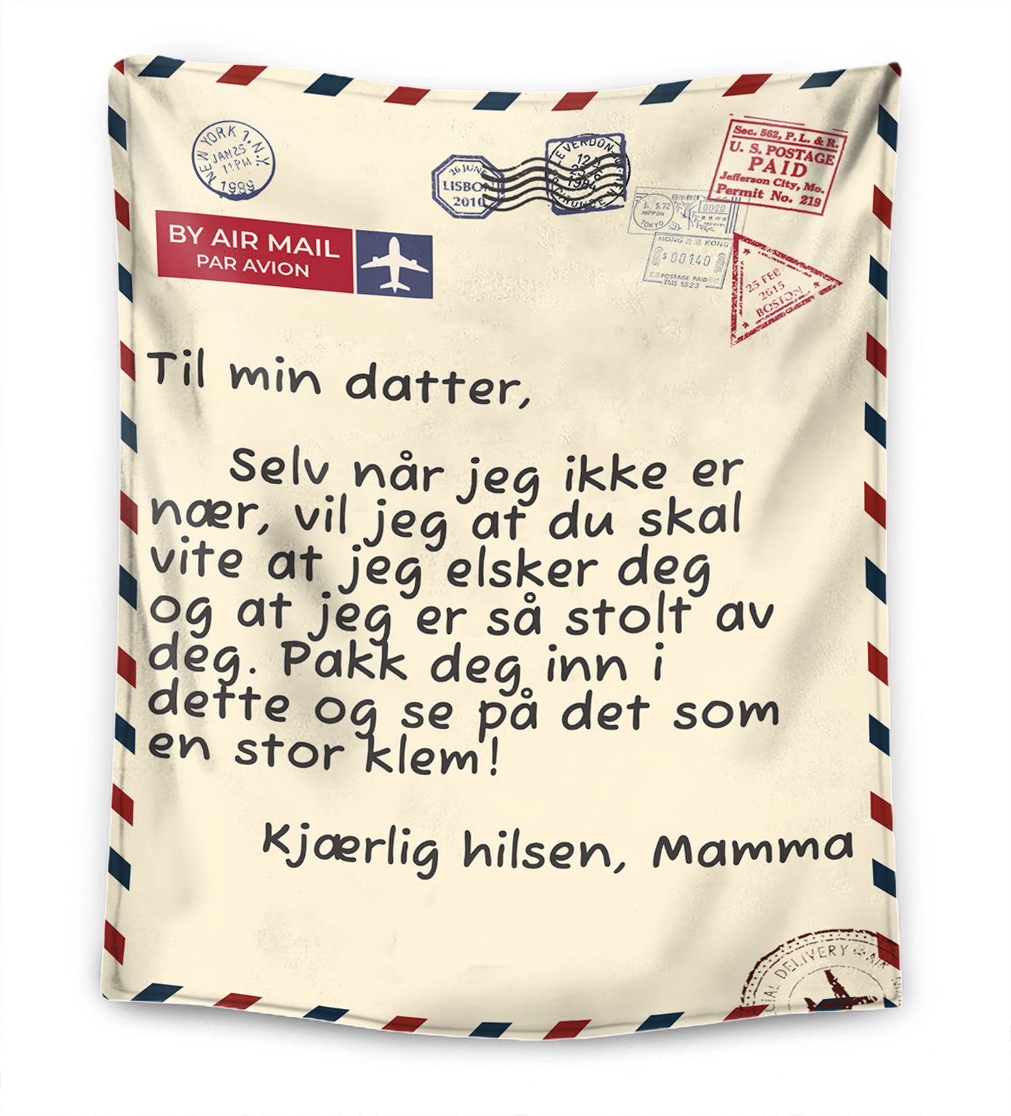Mor - Til Min Datter / Til Min Sønn - Førsteklasses Pledd™ Ver 3 – Harvini